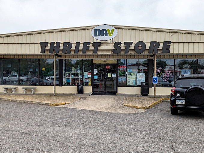 The unassuming exterior of DAV Thrift Store belies the treasure trove within&mdash;like finding a gourmet meal at what looks like a greasy spoon.