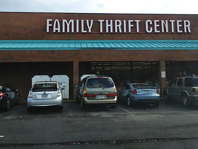 The gateway to thrifting paradise beckons with fluorescent promise. That "Open" sign might as well say "Abandon all budget restraint, ye who enter here." 