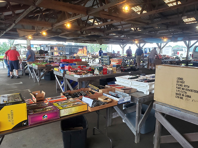Treasure hunting paradise under rustic wooden beams. Every table promises the thrill of discovery that keeps bargain hunters coming back weekend after weekend.