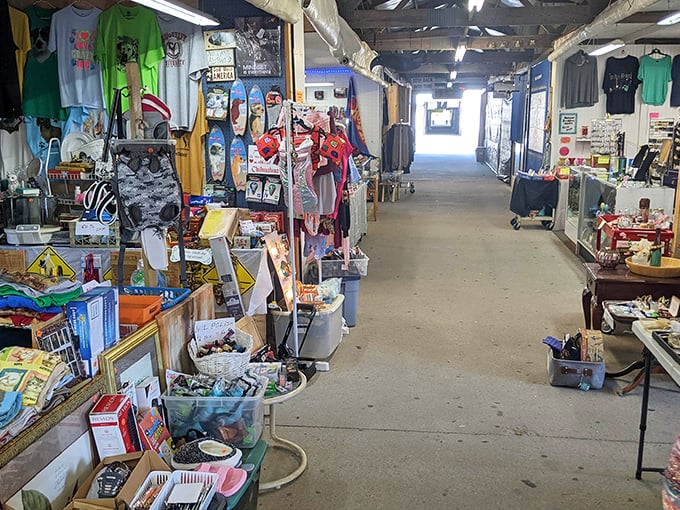 Treasure hunting begins here! Colorful t-shirts and beach souvenirs line the pathway to discovery at Hudson's, where one person's castoffs become another's prized possessions.