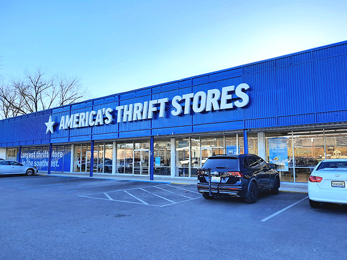 That brilliant blue beacon on the horizon promises treasures untold&mdash;and parking spaces aplenty for the treasure hunt ahead.