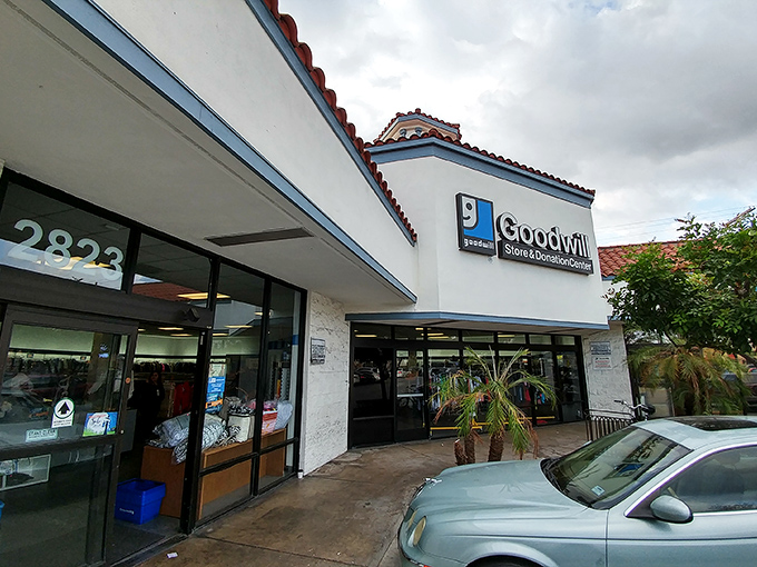 The Spanish-style architecture of this Figueroa Street Goodwill belies the treasure trove waiting inside. Like a pi&ntilde;ata of possibilities, it's what's inside that counts.