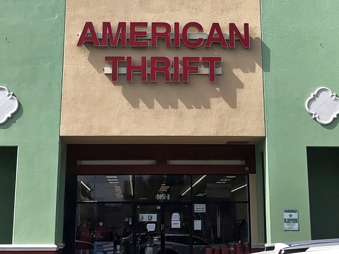 Another angle of the thrift store's distinctive entrance, where countless Floridians have begun their journey into secondhand paradise.