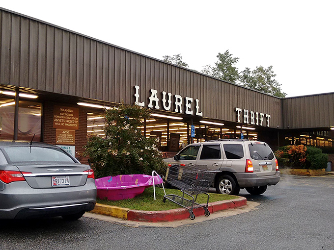 The unassuming exterior of Laurel Thrift belies the wonderland within. Like finding a portal to treasure in a strip mall setting.