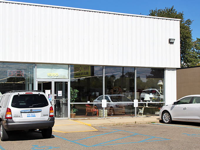 The unassuming exterior of Legacy Thrift hides a wonderland within, like finding a treasure chest disguised as an ordinary box. Adventure awaits behind those doors!