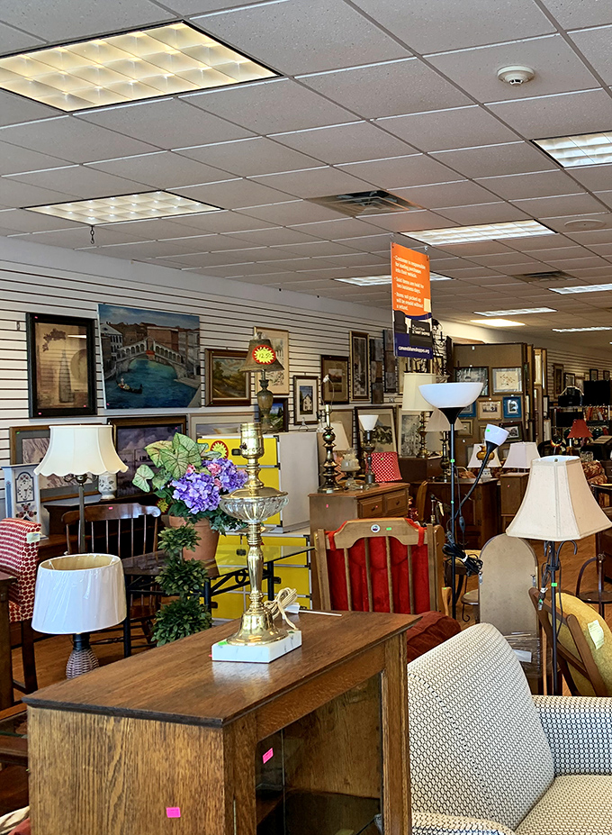 The treasure hunt begins! Care & Share Thrift Shoppes in Souderton stands ready with its beautifully landscaped exterior, promising bargains beyond your wildest imagination.
