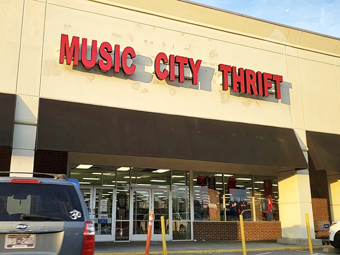 The iconic red lettering beckons like a siren song to treasure hunters. This unassuming storefront hides a universe of possibilities within.