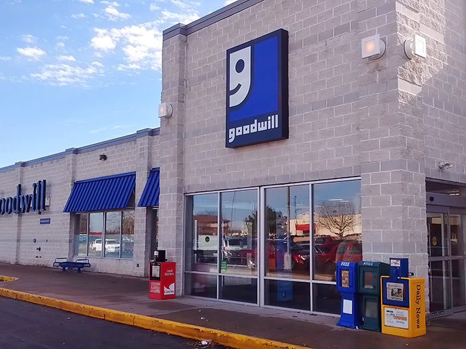 That iconic blue "g" smiling at you from the entrance is like a friendly wink promising adventures in bargain hunting await inside.