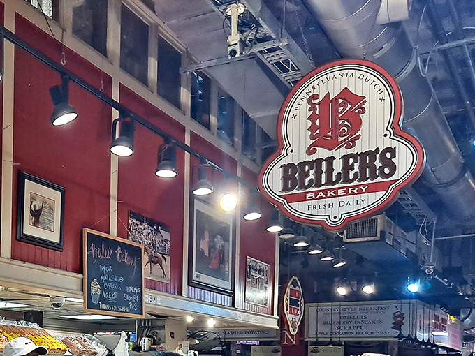 The iconic Beiler's sign hangs proudly in Reading Terminal Market, a beacon of hope for the sugar-deprived masses of Philadelphia.