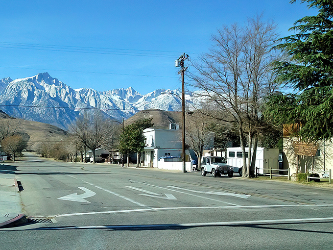 Main Street, Lone Pine: Where time slows down and the mountains speed up your heartbeat. Classic Americana with a Sierra backdrop.