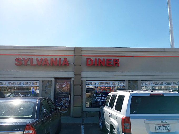 Bright red letters against a simple facade&mdash;like the diner equivalent of a Broadway marquee announcing today's performance: "Breakfast, served with no pretension."