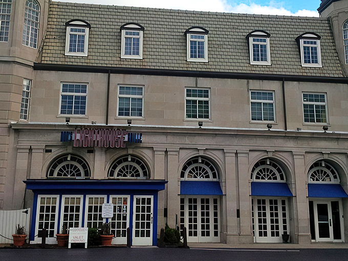 The iconic twin lighthouse towers of Don's Lighthouse Grille stand sentinel on Cleveland's lakefront, beckoning hungry travelers with maritime charm and architectural grandeur.