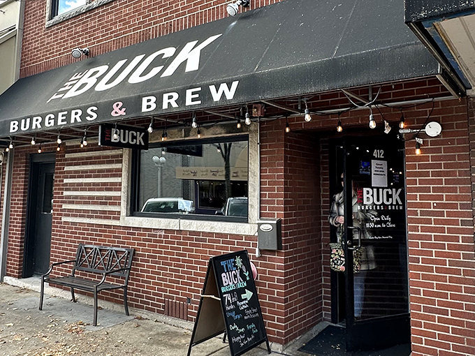 The brick façade of The Buck welcomes hungry travelers like a lighthouse guiding ships to harbor. Simple, unpretentious, and promising delicious refuge from ordinary dining.