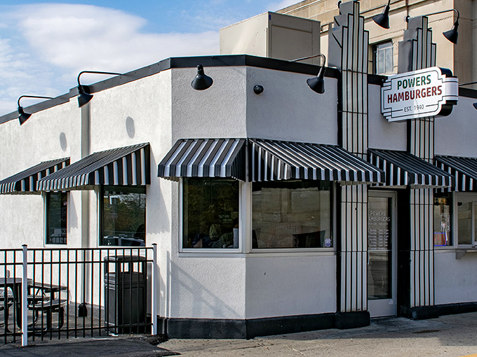 The classic white building with black and white striped awnings isn't trying to be retro&mdash;it actually is retro, because it never needed to change.