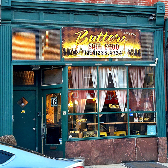 That unassuming green storefront holds more soul food secrets than your grandmother's recipe box.