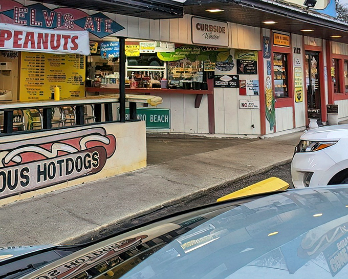 The iconic exterior of Coney Island Drive Inn beckons with its vintage charm and promise of "FAMOUS HOT DOGS" that have satisfied cravings for generations.