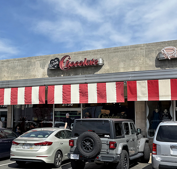 The iconic red cursive sign beckons like a siren song to sugar-seekers strolling through Richmond's Carytown district. Sweet dreams are made of this.