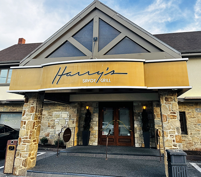 Stone and timber architecture meets signature yellow signage - Harry's knows how to make an entrance that promises serious steakhouse business ahead.