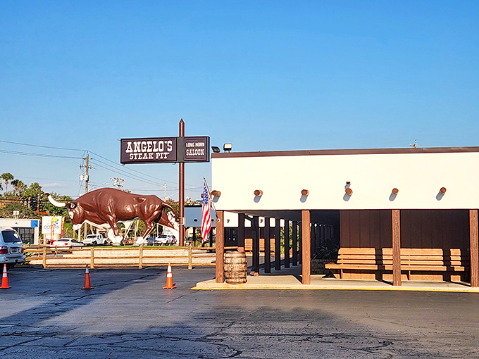 Look for this magnificent red bull &ndash; Panama City Beach's unofficial greeter and the surest sign you're about to experience a legendary Florida meal.