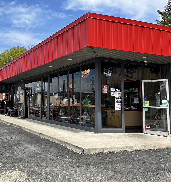 That distinctive red exterior isn't just architectural flair—it's a beacon of hope for the barbecue-deprived, visible from three counties on a clear day.