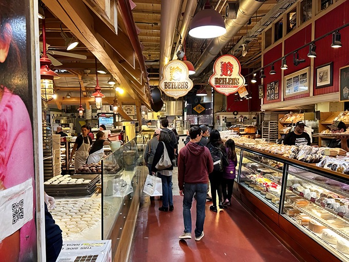 The iconic Beiler's signs hang like beacons of hope for the donut-deprived. This bustling corner of Reading Terminal Market promises sweet salvation.