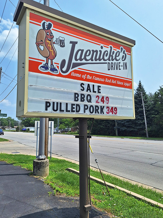 The unassuming exterior of Jaenicke's Drive-In stands like a culinary lighthouse amid autumn foliage, promising simple pleasures done extraordinarily well.