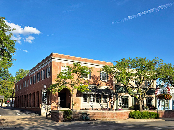 Bathed in sunshine, The Whitney House stands proudly on Worthington's historic streets, a brick beacon for hungry travelers and locals alike.