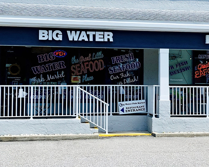 The unassuming storefront of Big Water Fish Market proves once again that Florida's best seafood often hides in plain sight, no ocean view required.