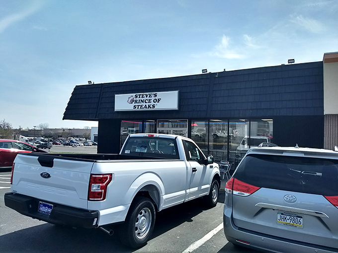 No royal palace needed! Steve's Prince of Steaks keeps it real with its unassuming black exterior&mdash;proof that sandwich royalty doesn't need fancy trappings.