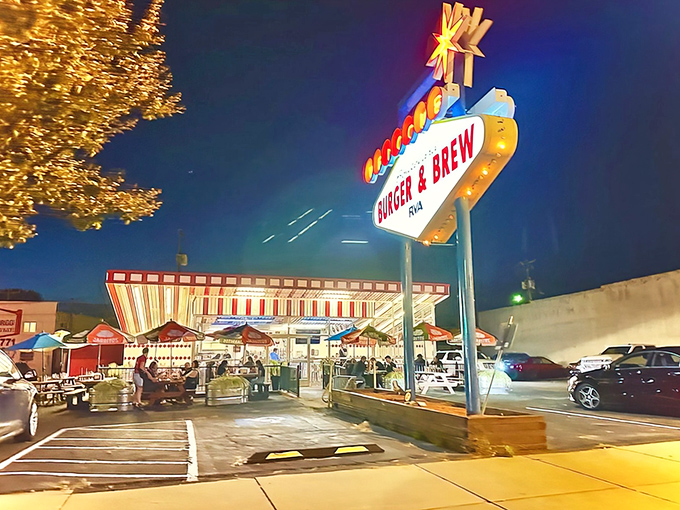 When the neon lights up at dusk, Boulevard transforms into a beacon of burger bliss that would make Vegas jealous.