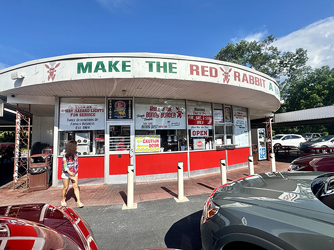 The iconic "Make The Red Rabbit A Habit" sign has been welcoming hungry travelers since 1964. Time stands still at this Pennsylvania roadside treasure.