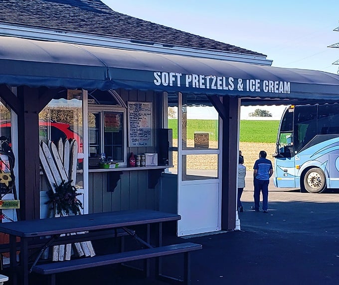 The humble roadside stand beckons with a promise that's irresistible to any Pennsylvanian with taste buds: soft pretzels and ice cream, the ultimate country road pit stop.