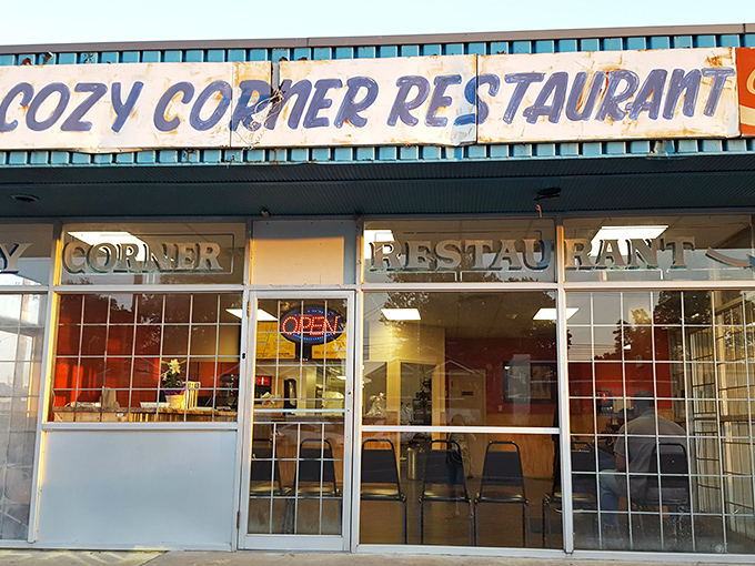 The blue-trimmed façade of Cozy Corner stands like a barbecue beacon in Memphis, promising smoky treasures within. No fancy frills needed when the food speaks this loudly.