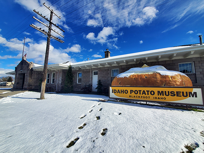 The ultimate shrine to spuds! This giant potato sculpture outside the Idaho Potato Museum proves that sometimes size really does matter.