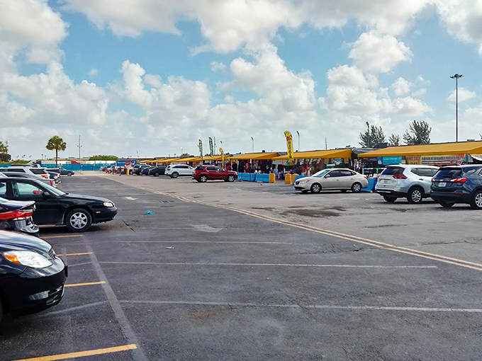 The unassuming exterior of Opa Locka Indoor Flea Market hides a treasure trove within. Like a Vegas casino, the real magic happens once you step inside.