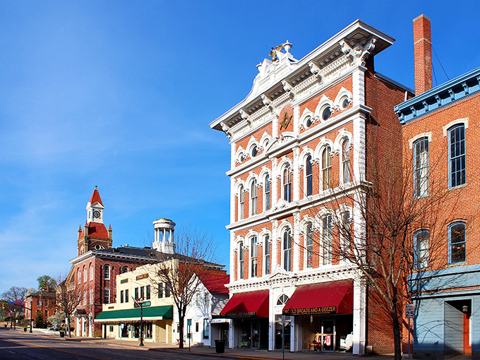Ornate Victorian architecture stands proudly against blue Ohio skies, a testament to Circleville's prosperous past and well-preserved present.