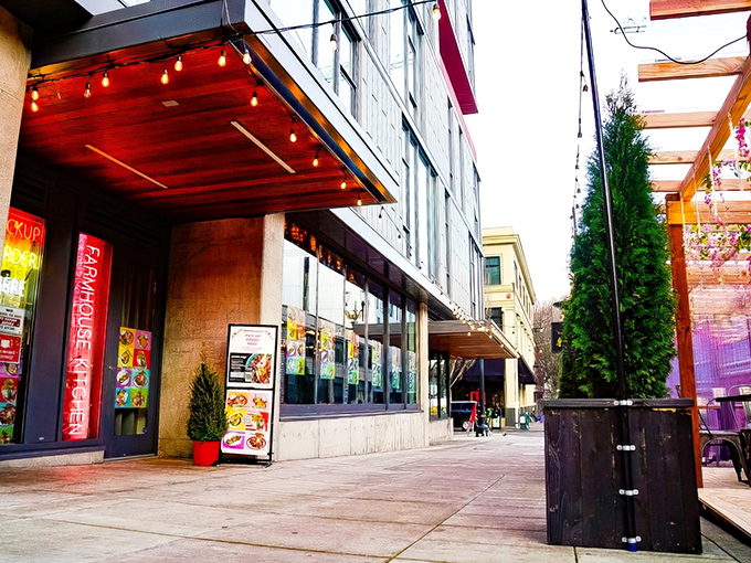 That red neon sign isn't just decoration&mdash;it's a beacon calling to hungry souls wandering the Pearl District in search of authentic Thai flavors.