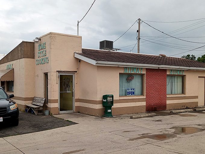 The turquoise lettering and beige-and-brick exterior of Midway screams "home cooking" louder than your grandmother when you haven't eaten enough.