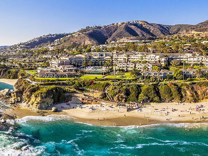 Aerial dreams come true where turquoise waters meet golden sand. Laguna's coastline isn't just pretty&mdash;it's the California fantasy you've been waiting to live.