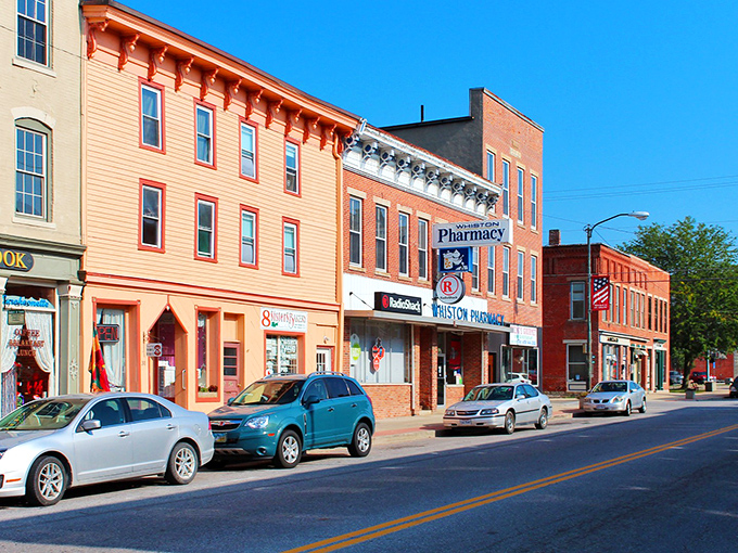 Classic brick storefronts line Main Street like old friends gathering for their daily coffee chat.
