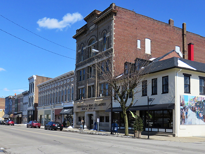 Downtown Connersville showcases classic Americana architecture where your wallet can breathe easy and your Instagram feed will thank you.