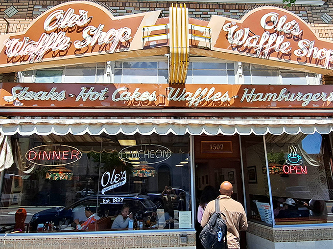 That iconic neon sign beckons like an old friend &ndash; Ole's Waffle Shop has been Alameda's breakfast beacon since long before brunch became trendy.