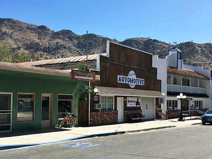 Main Street Kernville captures that perfect small-town vibe where the automotive shop probably knows your name and your car's quirky noises.
