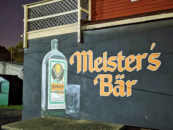 The mural says it all &ndash; Meister's Bar doesn't need fancy facades when what's inside is this good. Simple, unassuming, and promising a good time.