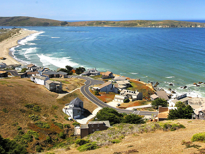 Aerial paradise where golden hills meet azure waters, Dillon Beach offers that rare California coastal view without needing to elbow through selfie-stick battalions.