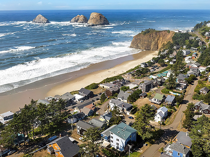 Homes perched like spectators in a natural amphitheater, watching the eternal performance of waves meeting shore. Oceanside's dramatic landscape never disappoints.