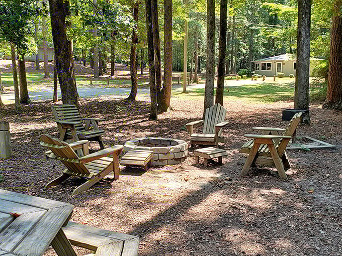 The brick-lined spot at Barnwell sets the scene for a cozy gathering place, offering a peaceful escape from the noise of everyday life.
