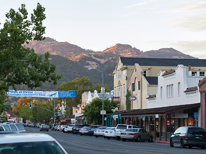 Lincoln Avenue stretches toward the mountains like a welcome mat to paradise. Calistoga's main drag invites you to slow down and savor small-town charm.