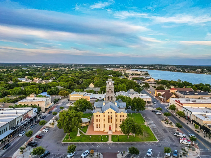 This isn't just any courthouse &ndash; it's the architectural heartbeat of a small town where time moves at the pace of friendly conversations.