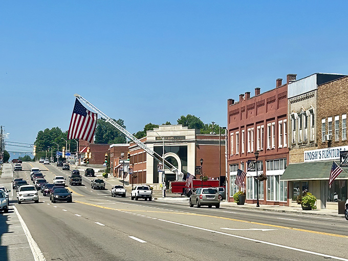 LaFollette's downtown nestles perfectly against the Cumberland Mountains, like a postcard that forgot it wasn't supposed to be real.